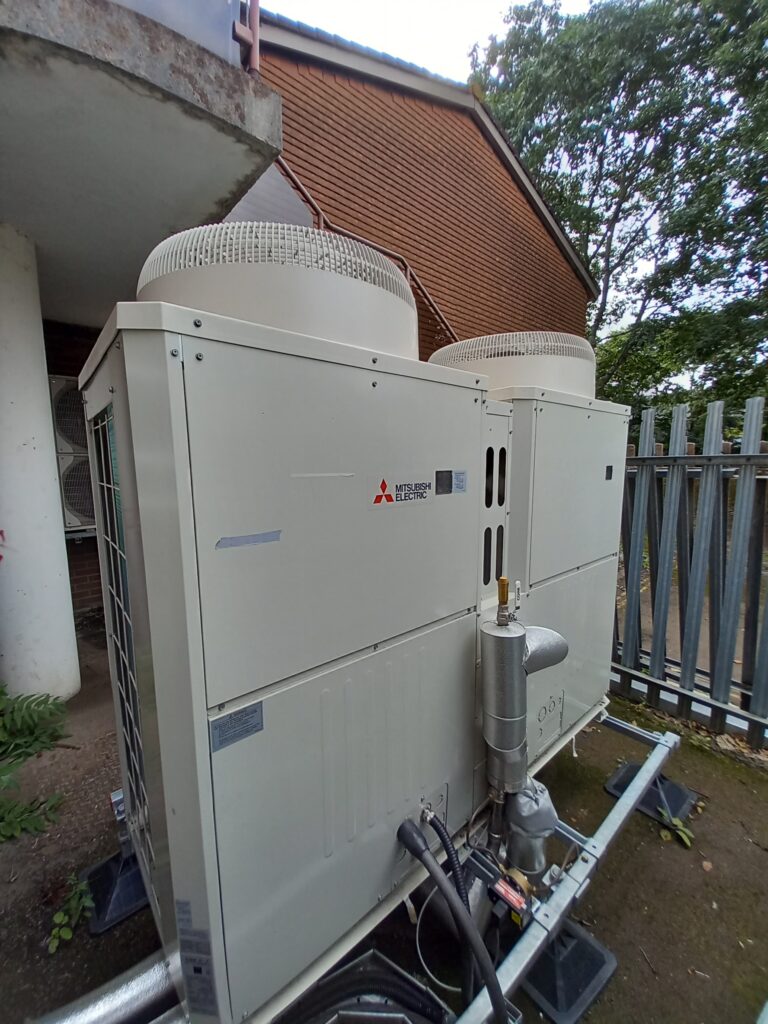 This combined both Air Source Heat Pumps and Ground Source Heat Pumps ...